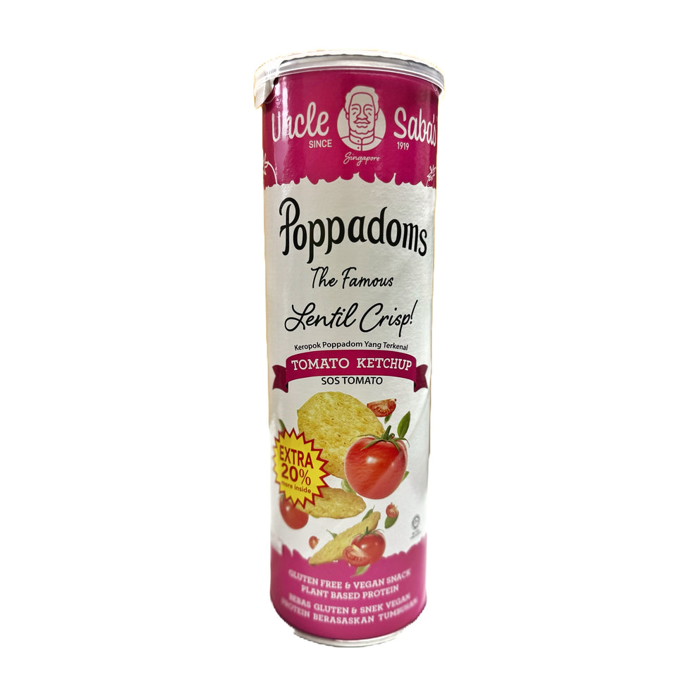 Uncle Saba’s Poppadoms Lentil Chips Tomato Ketchup 70g (gluten-free) – The Vegan Grocer Ph