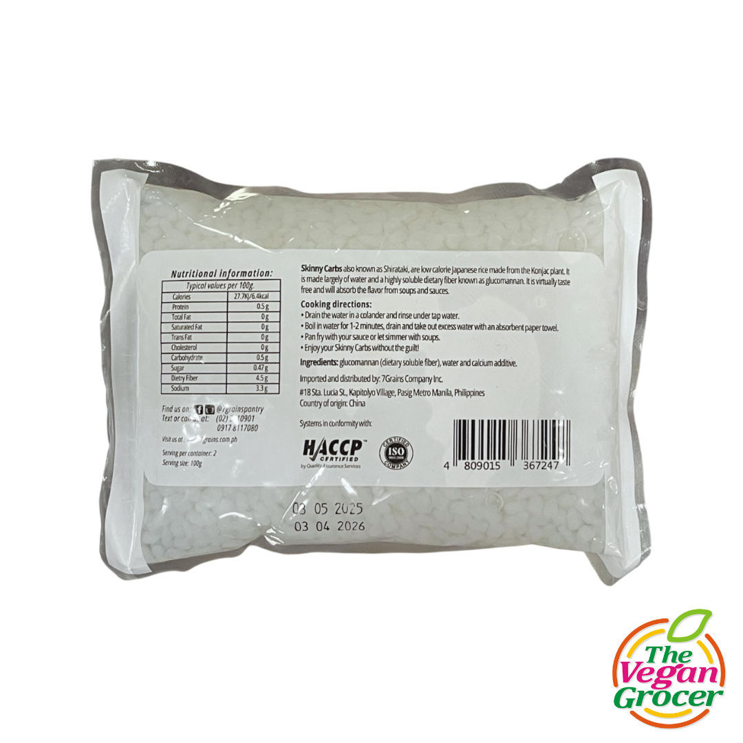 7Grains Skinny Carbs Shirataki Rice 200g – The Vegan Grocer Ph