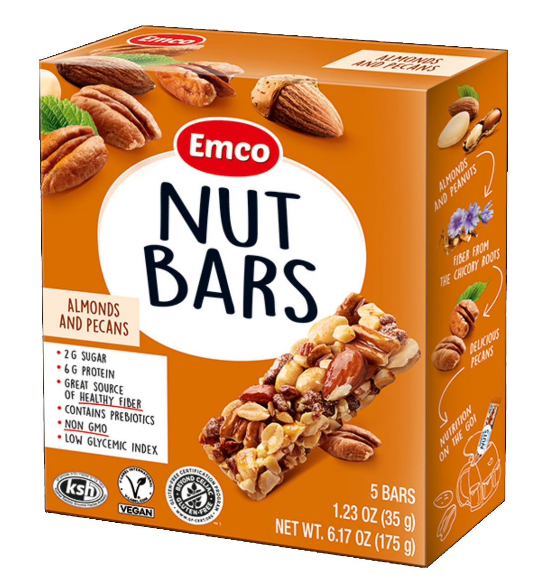 Emco Nut Bars Almonds & Pecans 175g – The Vegan Grocer Ph