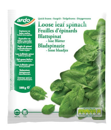 Ardo Spinach Leaf IQF 1kg – The Vegan Grocer Ph
